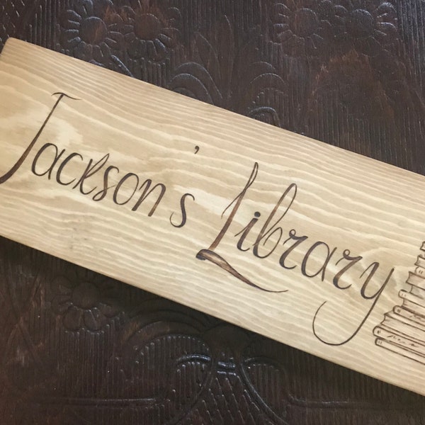 Library Sign - Etsy