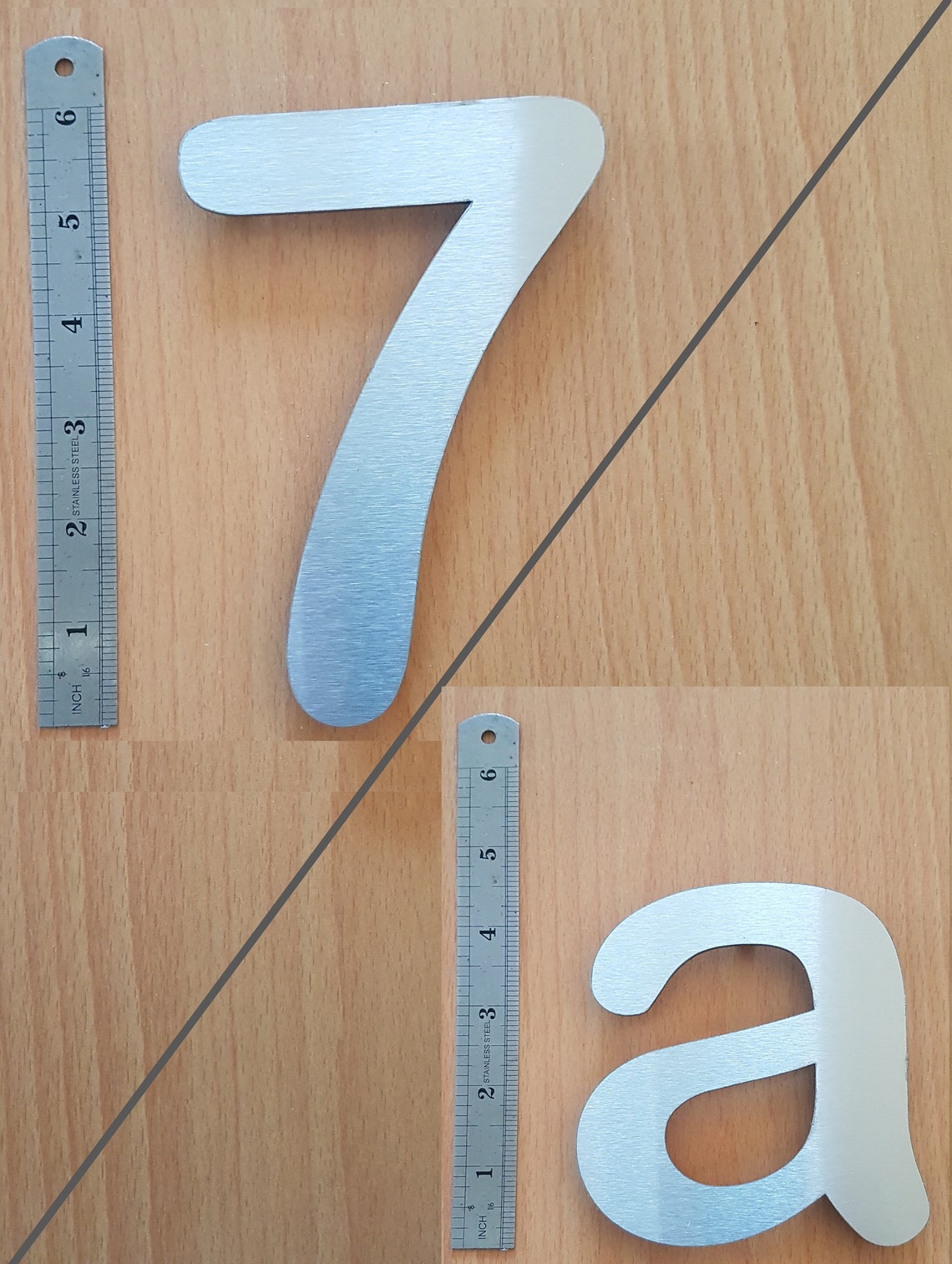 Large Solid Stainless Steel Floating House/door Numbers in | Etsy