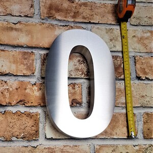 Large 3D Floating House Numbers Brushed Stainless Steel 12"/300mm X ...