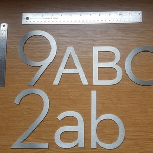 Contemporary Design Brushed Stainless Steel Stick-on House/door Numbers ...