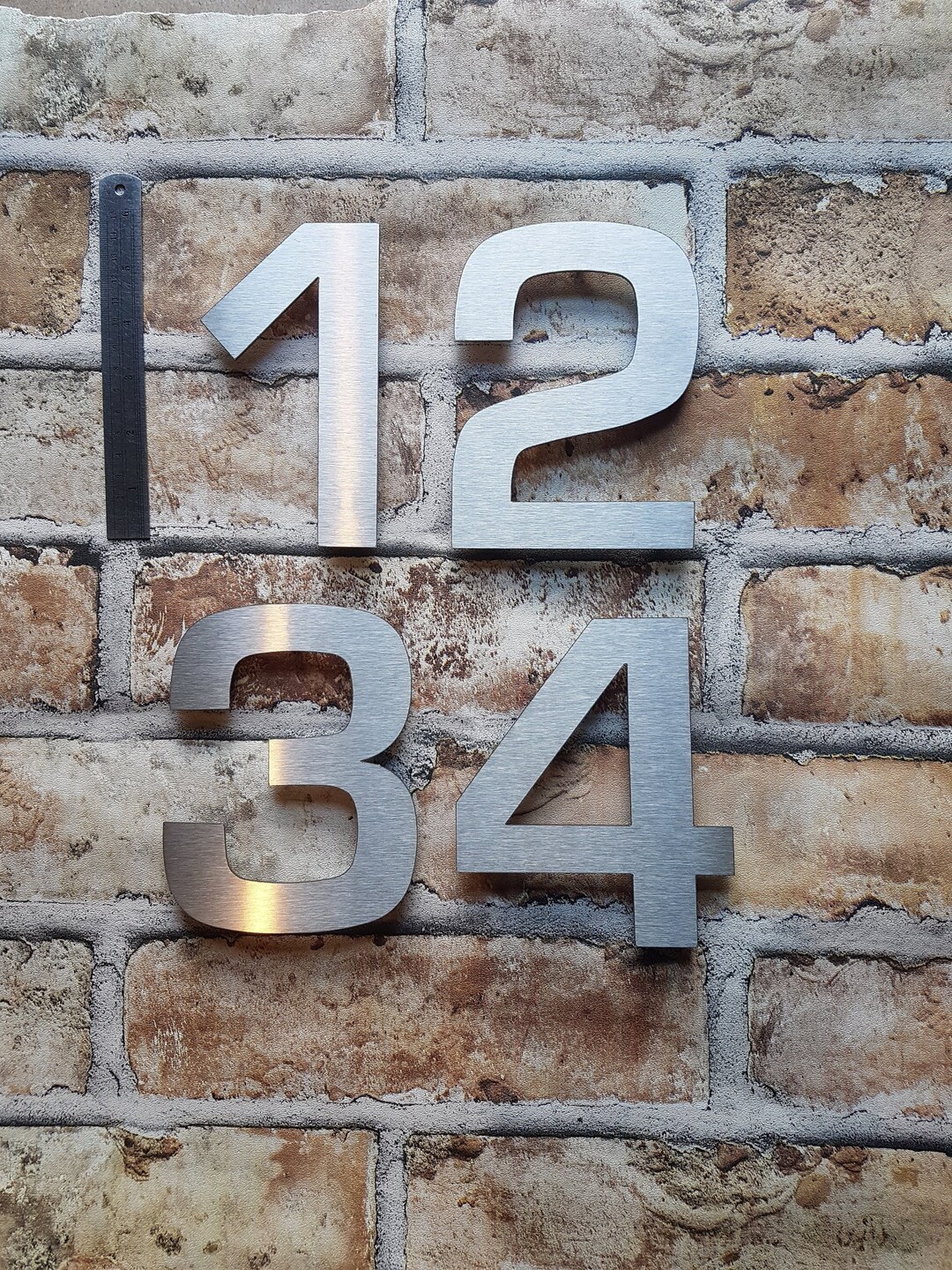 Large Floating Solid Stainless Steel House/door Numbers in Modern Font ...