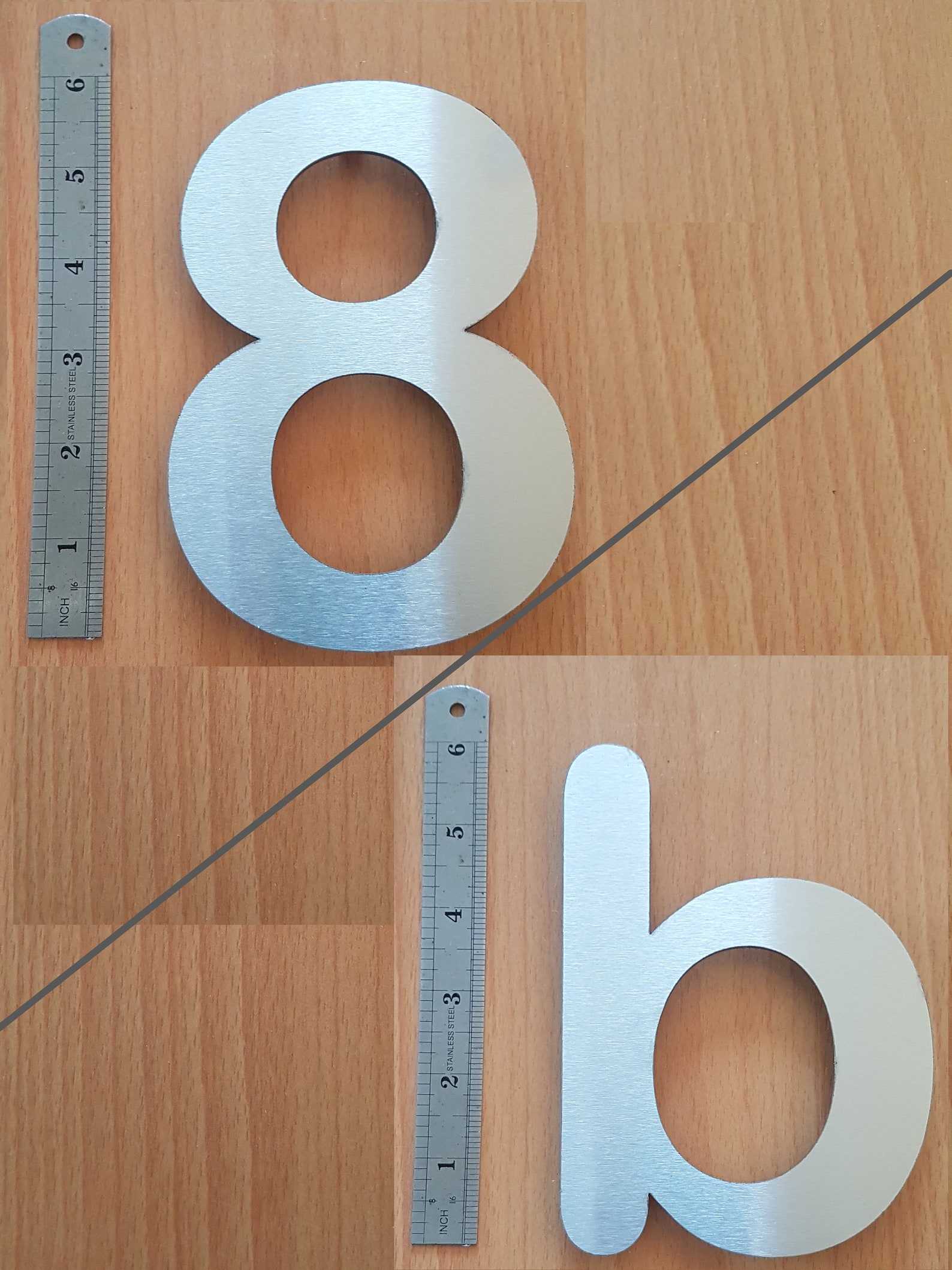 Large Solid Stainless Steel Floating House/door Numbers in | Etsy