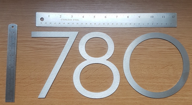 Contemporary Design Brushed Stainless Steel Stick-on House/door Numbers ...
