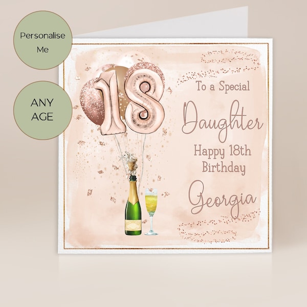 18th Birthday Card Daughter Etsy Uk