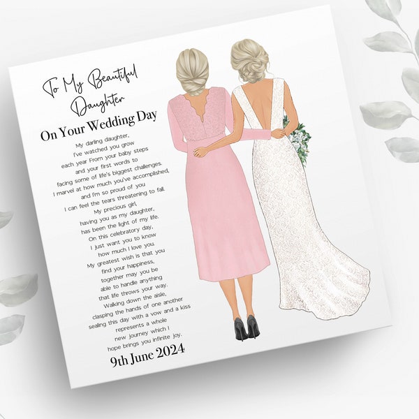 Daughters Wedding From Mum Card - Etsy