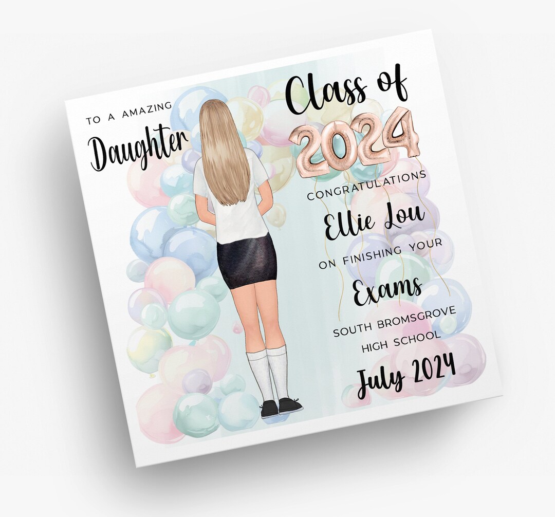 Personalised School Leaver Card Congratulations on Completing Exams ...