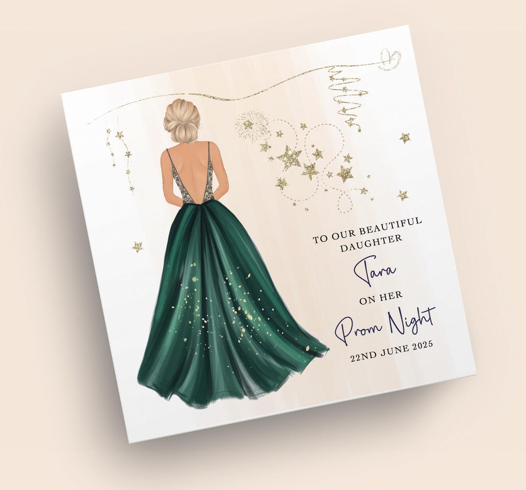 Personalised Prom Card | Prom Gift | Prom Keepsake | Prom Night Card ...