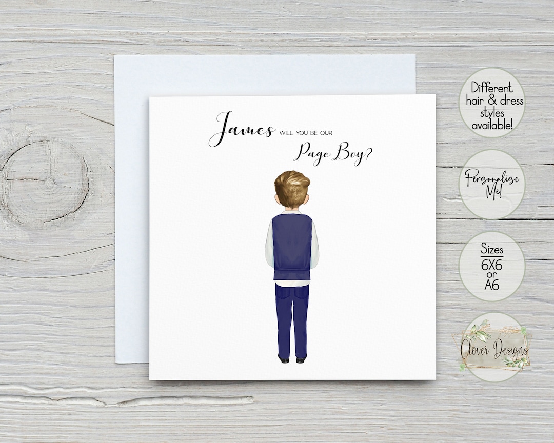 Will You Be Our Page Boy Card Page Boy Card Wedding Proposal You Card ...