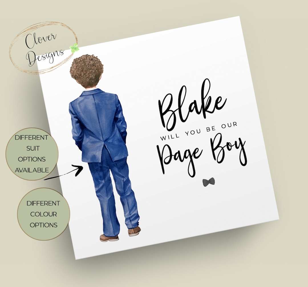 Will You Be Our Page Boy Card | Page Boy Proposal | Page Boy Card ...