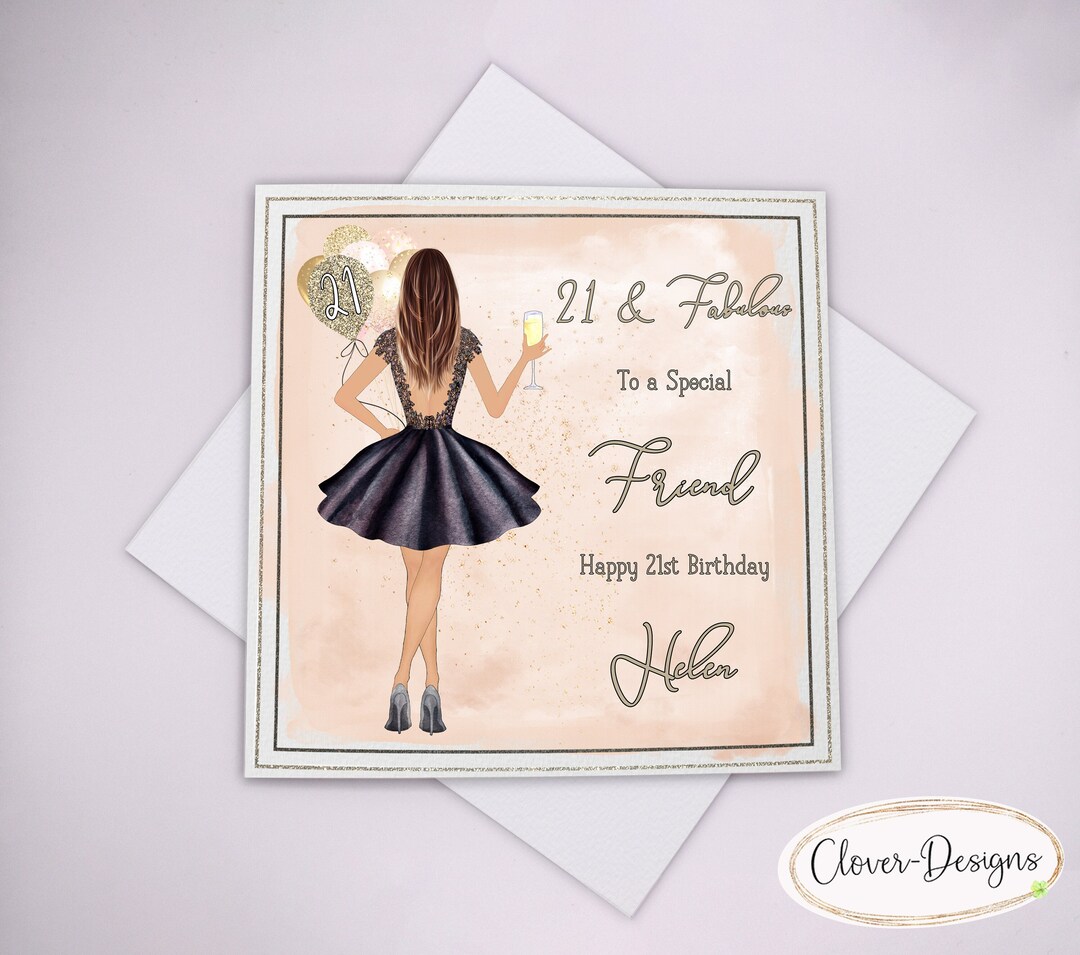 21st Birthday Card | Personalised Card | Best Friend Bestie Daughter ...