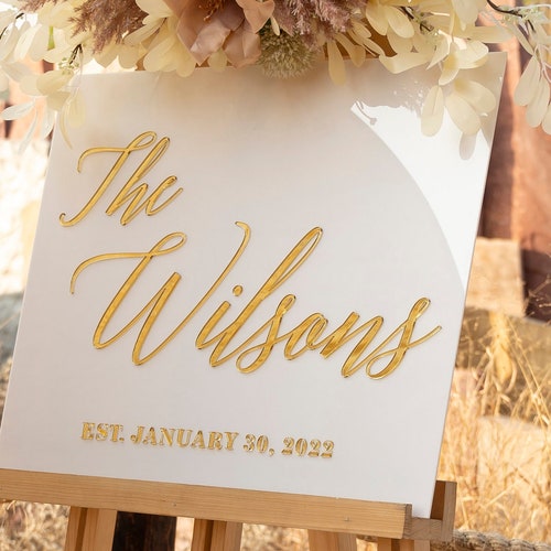 Personalized Gold Welcome Sign Acrylic Welcome Sign Modern - Etsy