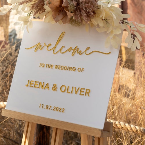 Personalized Gold Welcome Sign Acrylic Welcome Sign Modern - Etsy