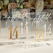 Clear and Mirror Gold Acrylic Signs - Gold Wedding Table Signs ...