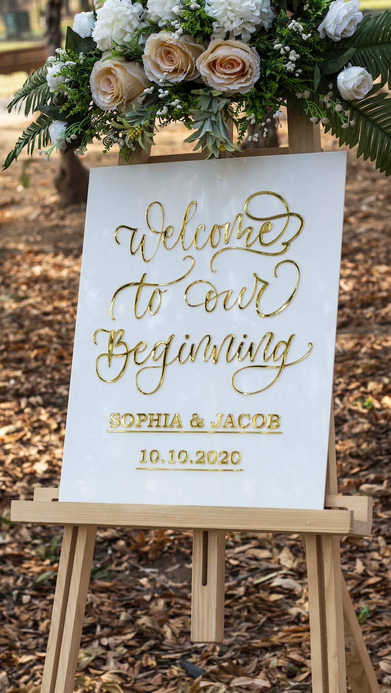 Acrylic Last Name Wedding Sign 3D Wedding Welcome Sign - Etsy