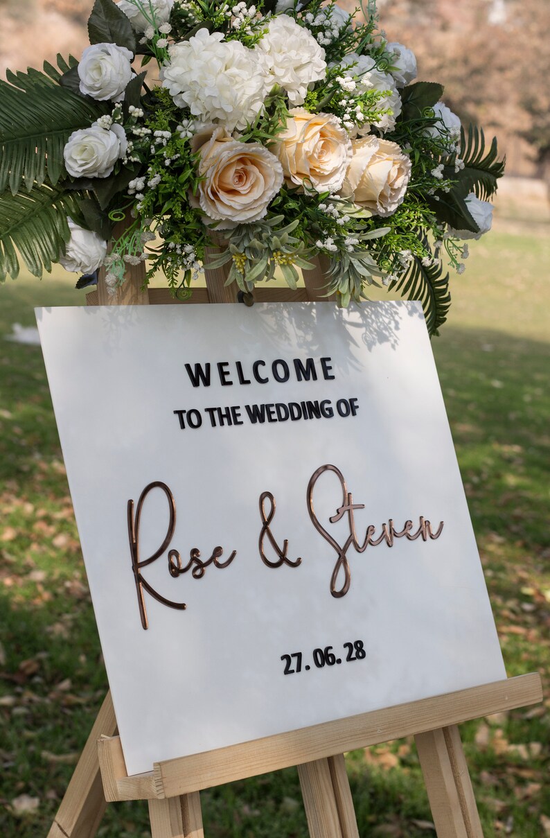 Acrylic Last Name Wedding Sign 3D Wedding Welcome Sign | Etsy