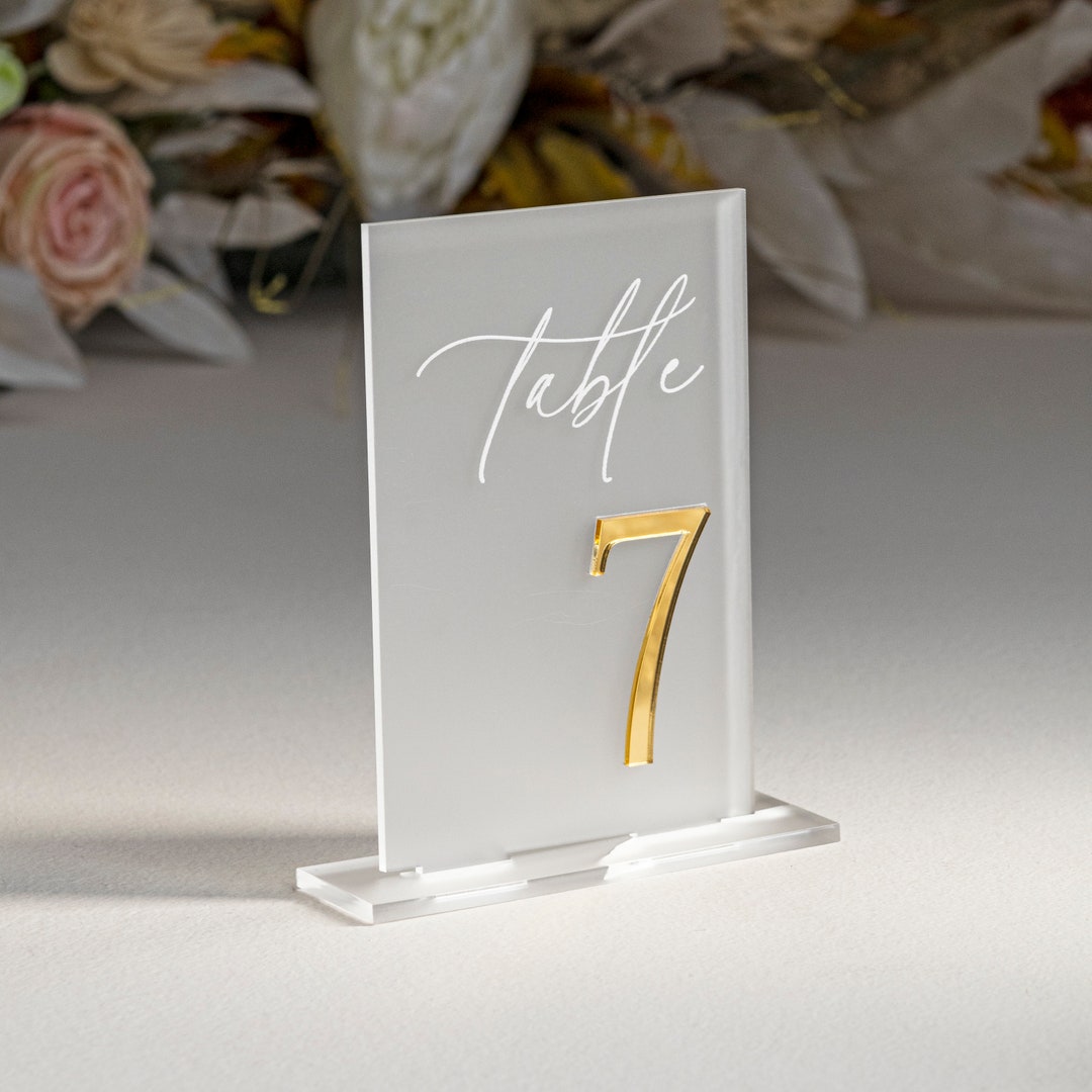 Frosted Acrylic Arch Table Numbers - Frosted Acrylic Sign - Wedding ...