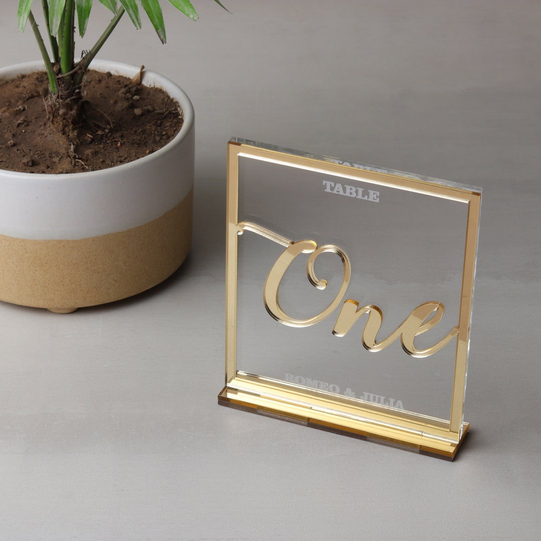 Gold Table Numbers | Table Numbers | Acrylic Table Numbers | Table ...