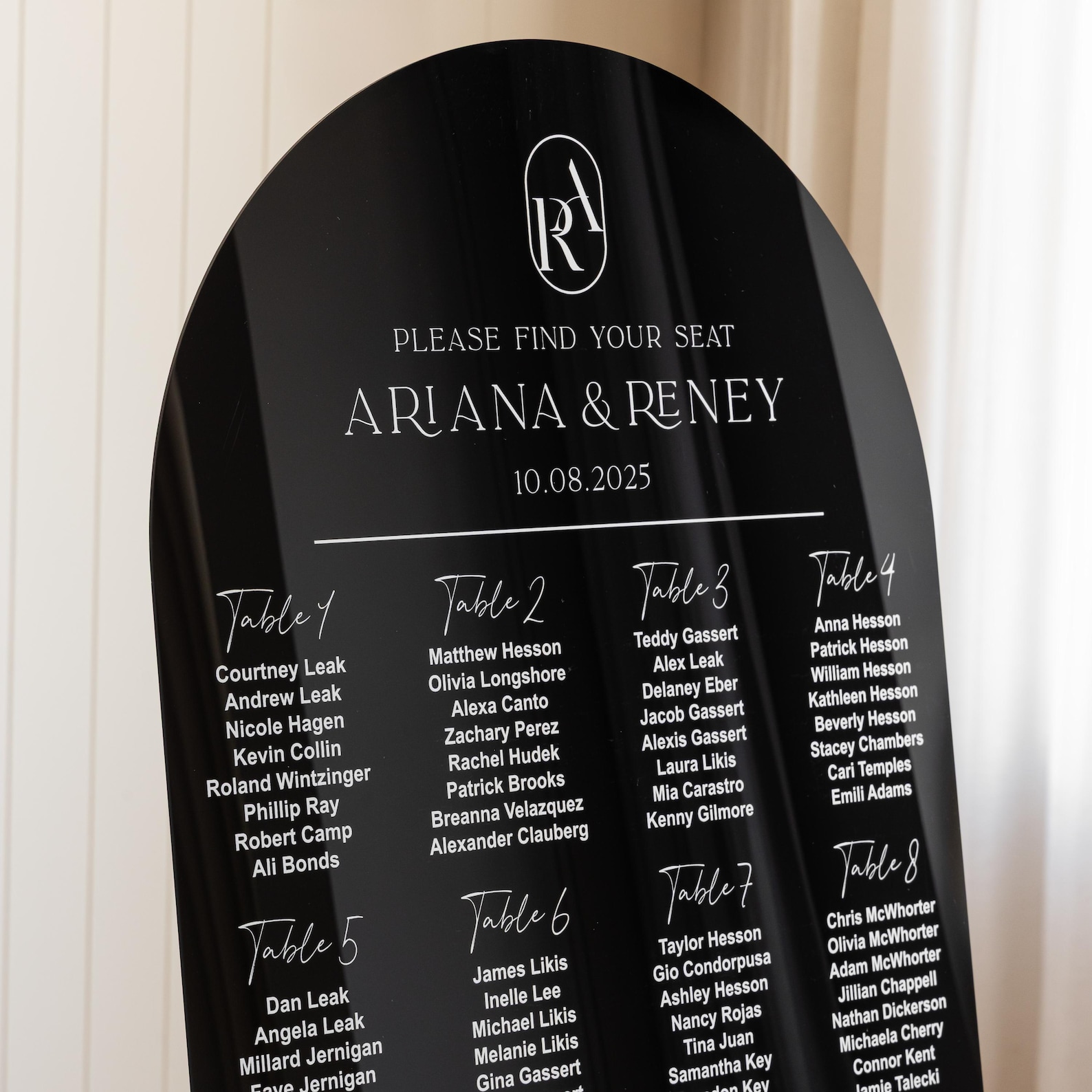 Wedding Seating Chart Acrylic Sign | Acrylic Table Seating Chart ...