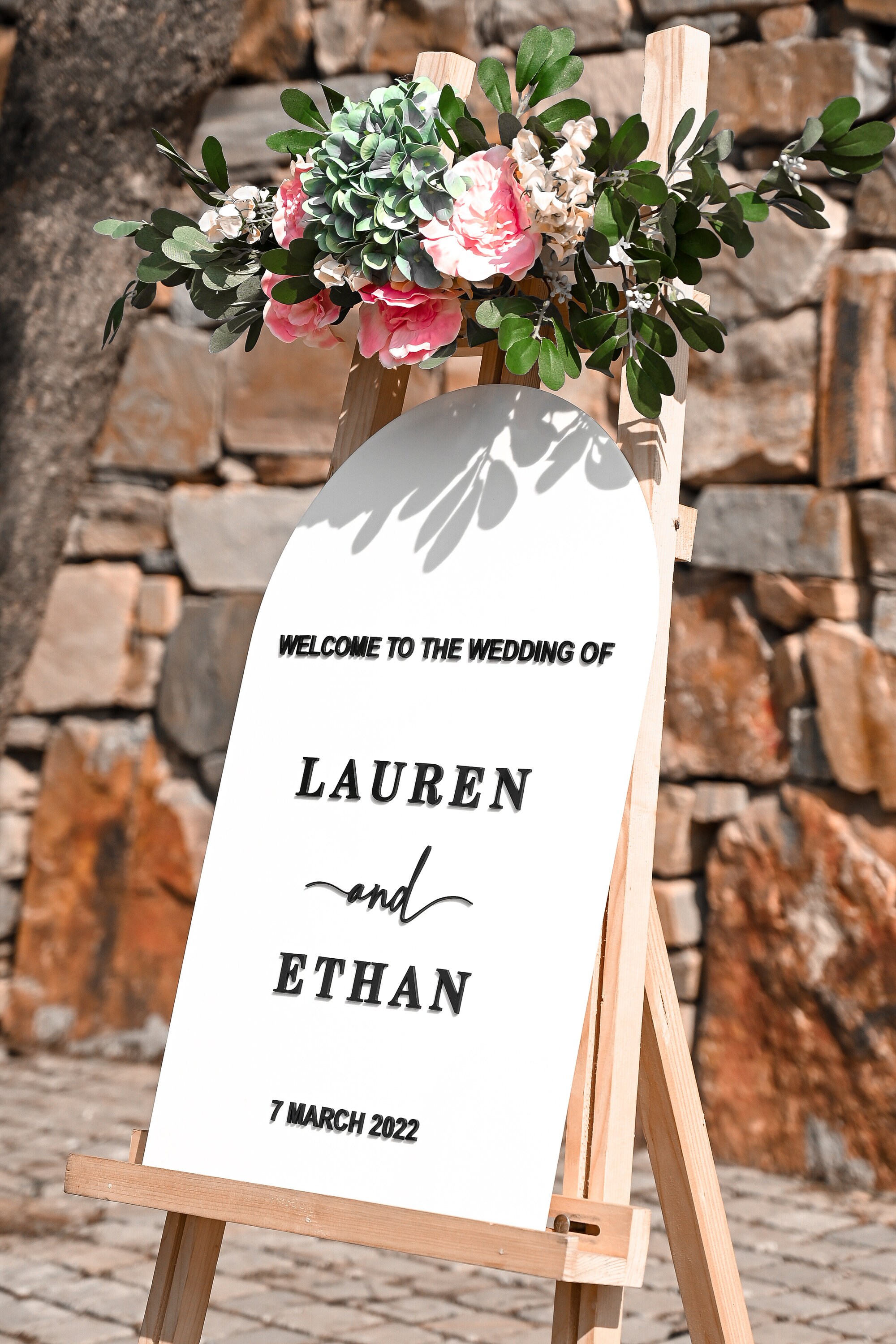 Arched Wedding Welcome Sign, 3D Welcome Sign, Custom Wedding Sign ...