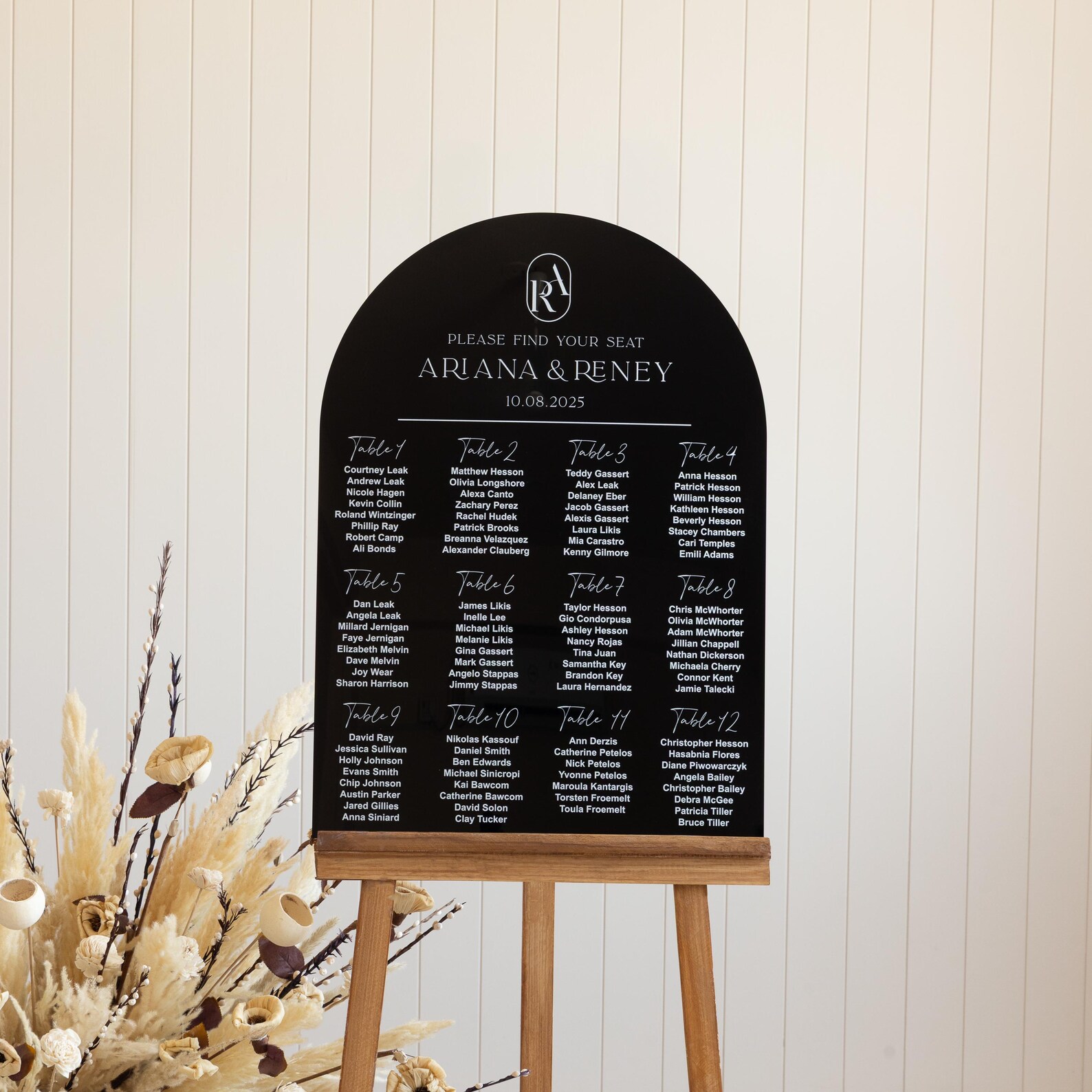 Wedding Seating Chart Acrylic Sign | Acrylic Table Seating Chart ...