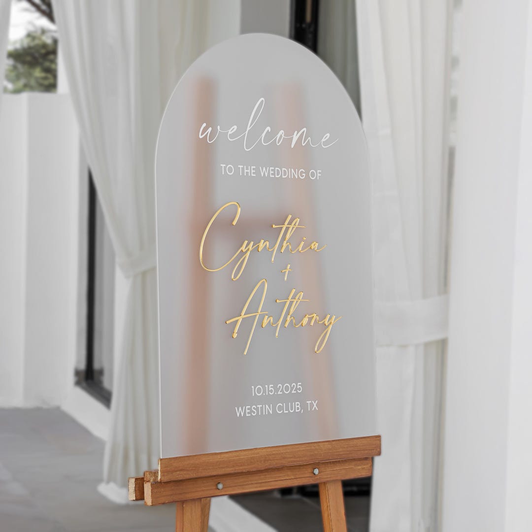 Frosted Acrylic Wedding Welcome Sign - Wedding Signage - Custom Wedding ...