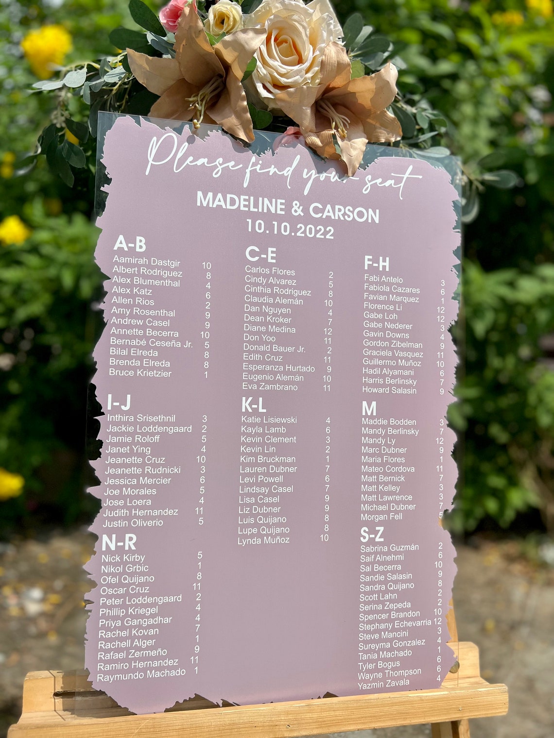Painted Back Seating Chart Wedding Seating Chart Wedding - Etsy