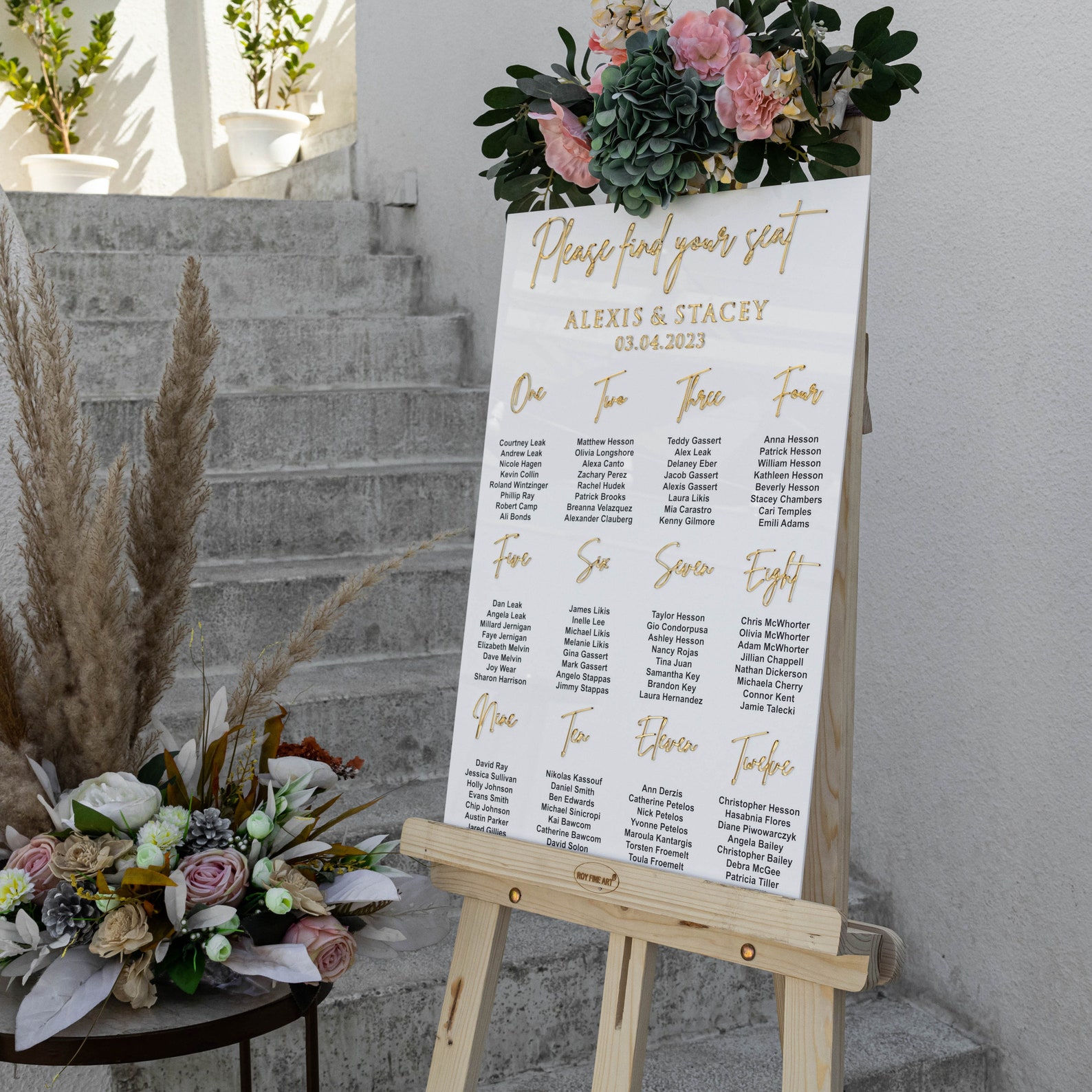 White Acrylic Seating Chart, Wedding Seating Chart, Wedding Seating ...