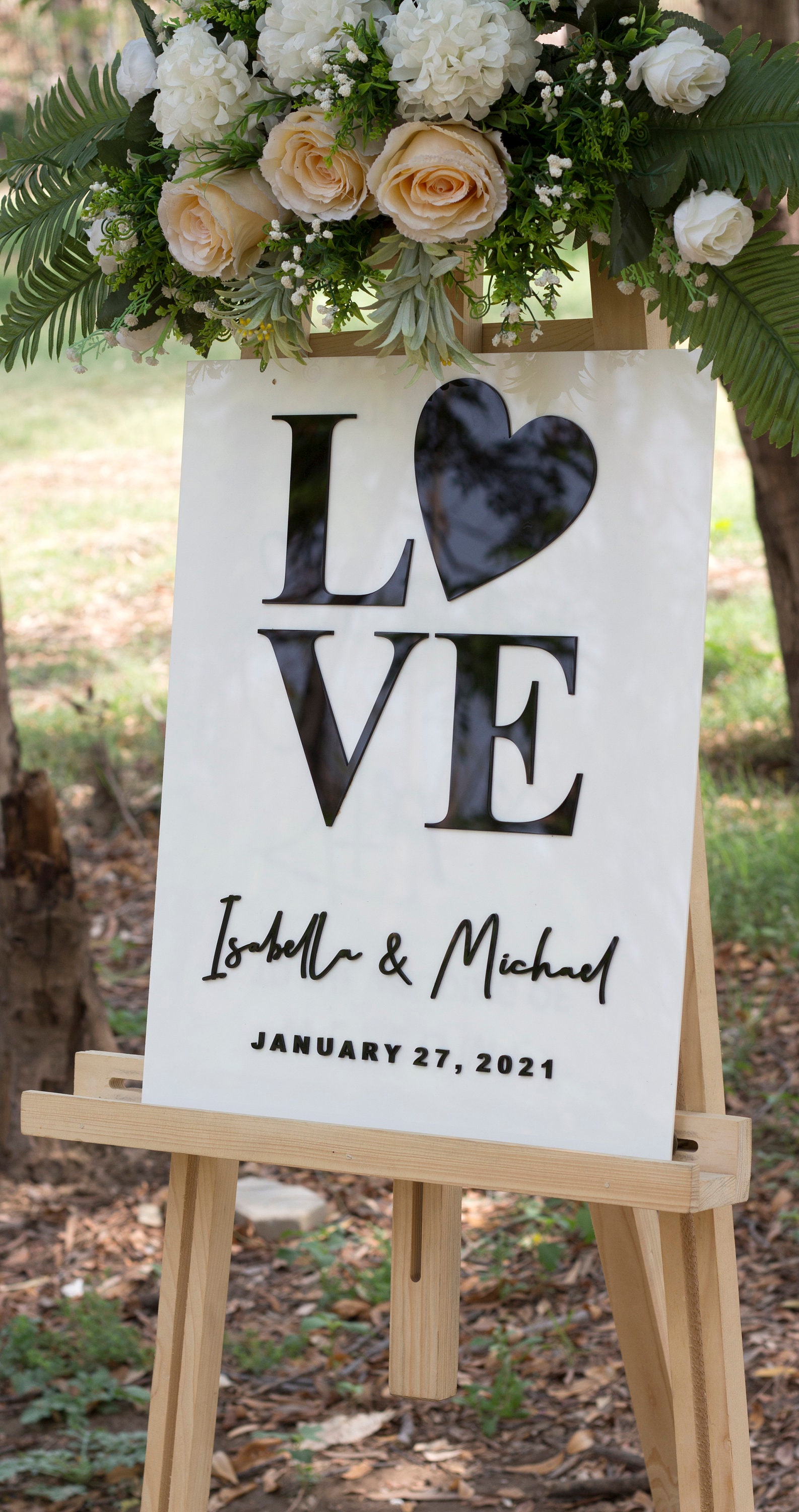 Acrylic Last Name Wedding Sign 3D Wedding Welcome Sign | Etsy