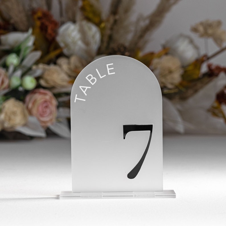 Frosted Acrylic Arch Table Numbers Frosted Acrylic Sign - Etsy