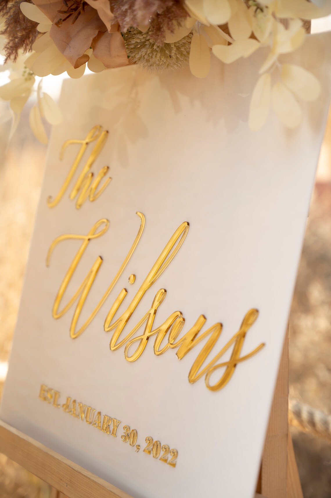 Personalized Gold Welcome Sign Last Name Welcome Sign Modern - Etsy