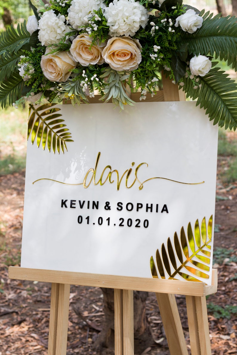 Acrylic Last Name Wedding Sign 3D Wedding Welcome Sign | Etsy