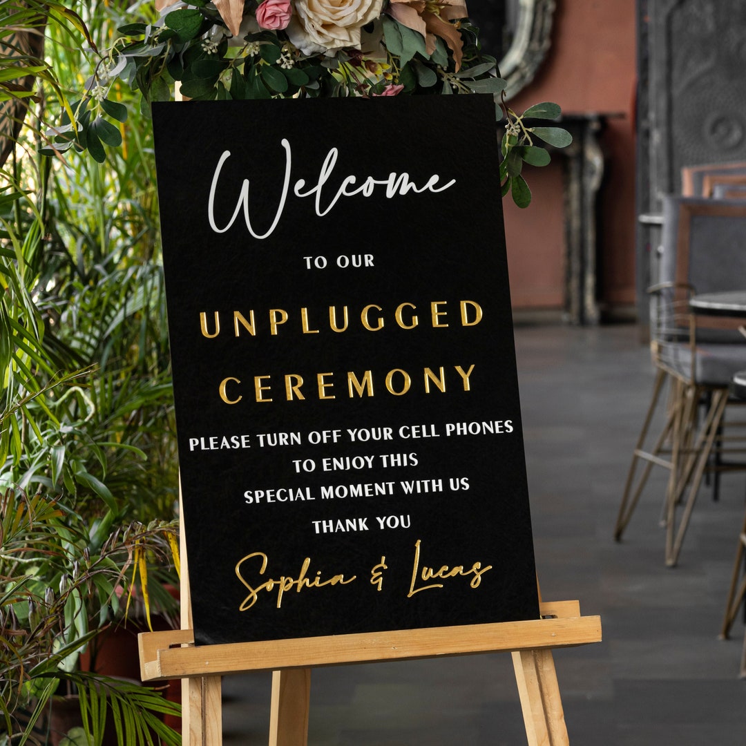 Unplugged Wedding Sign - Unplugged Ceremony Sign - Pick a Seat Not a ...