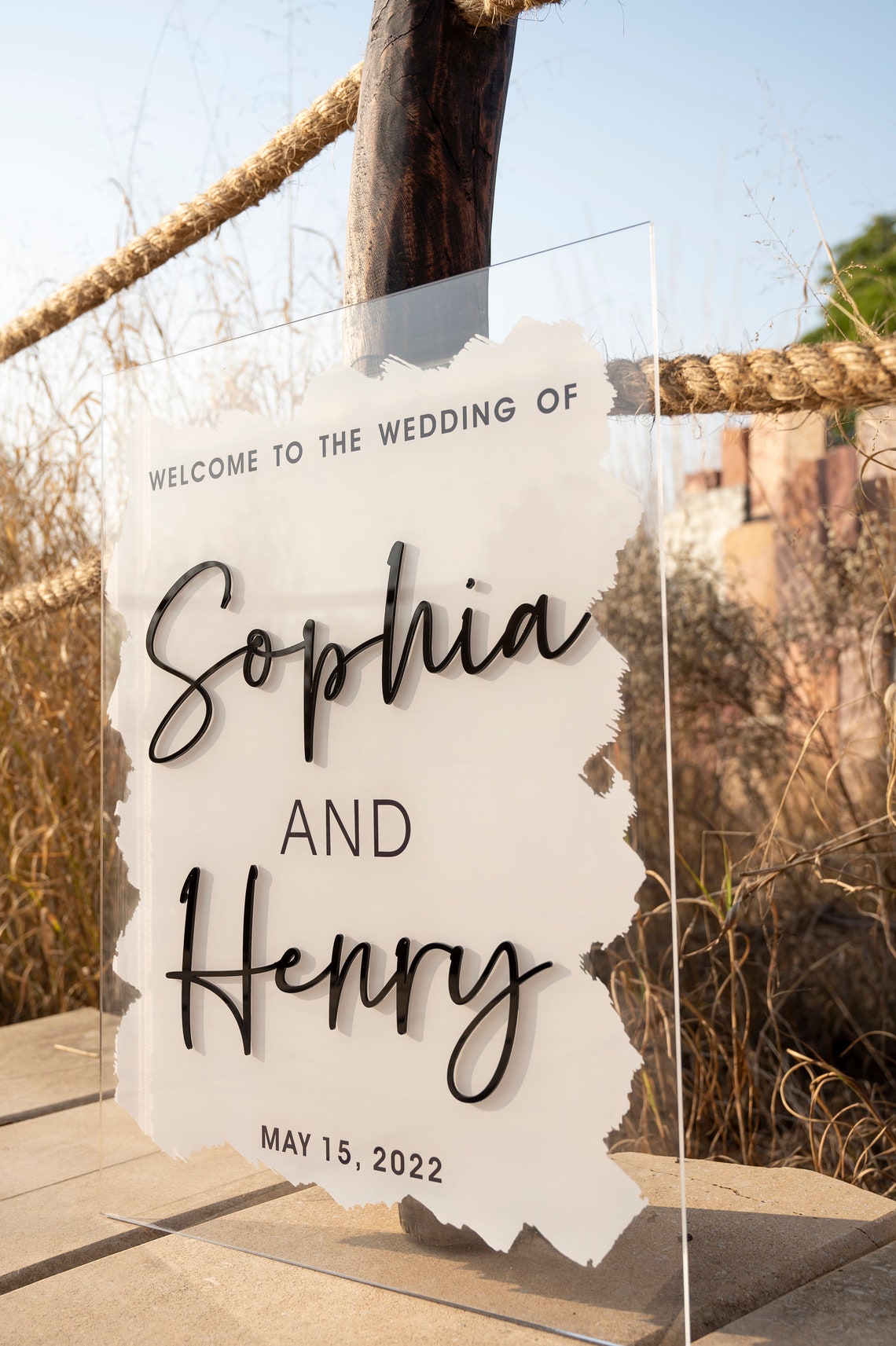 Brushed Back Acrylic Welcome Sign Personalized Painted Back | Etsy