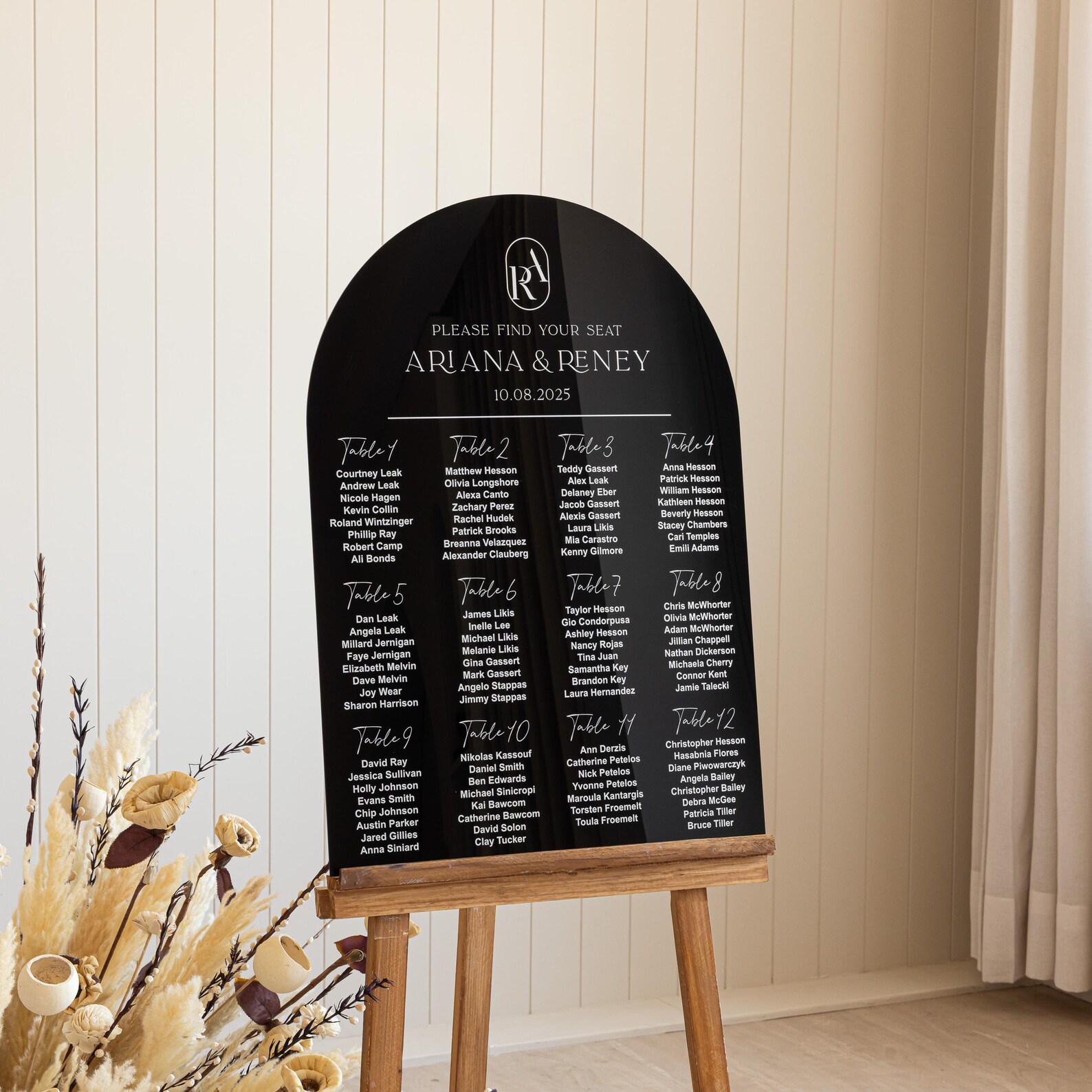 Wedding Seating Chart Acrylic Sign | Acrylic Table Seating Chart ...