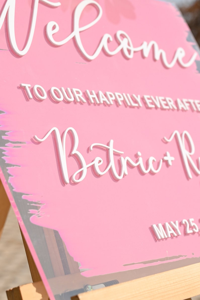 Brushed Back Acrylic Welcome Sign Personalized Painted Back | Etsy