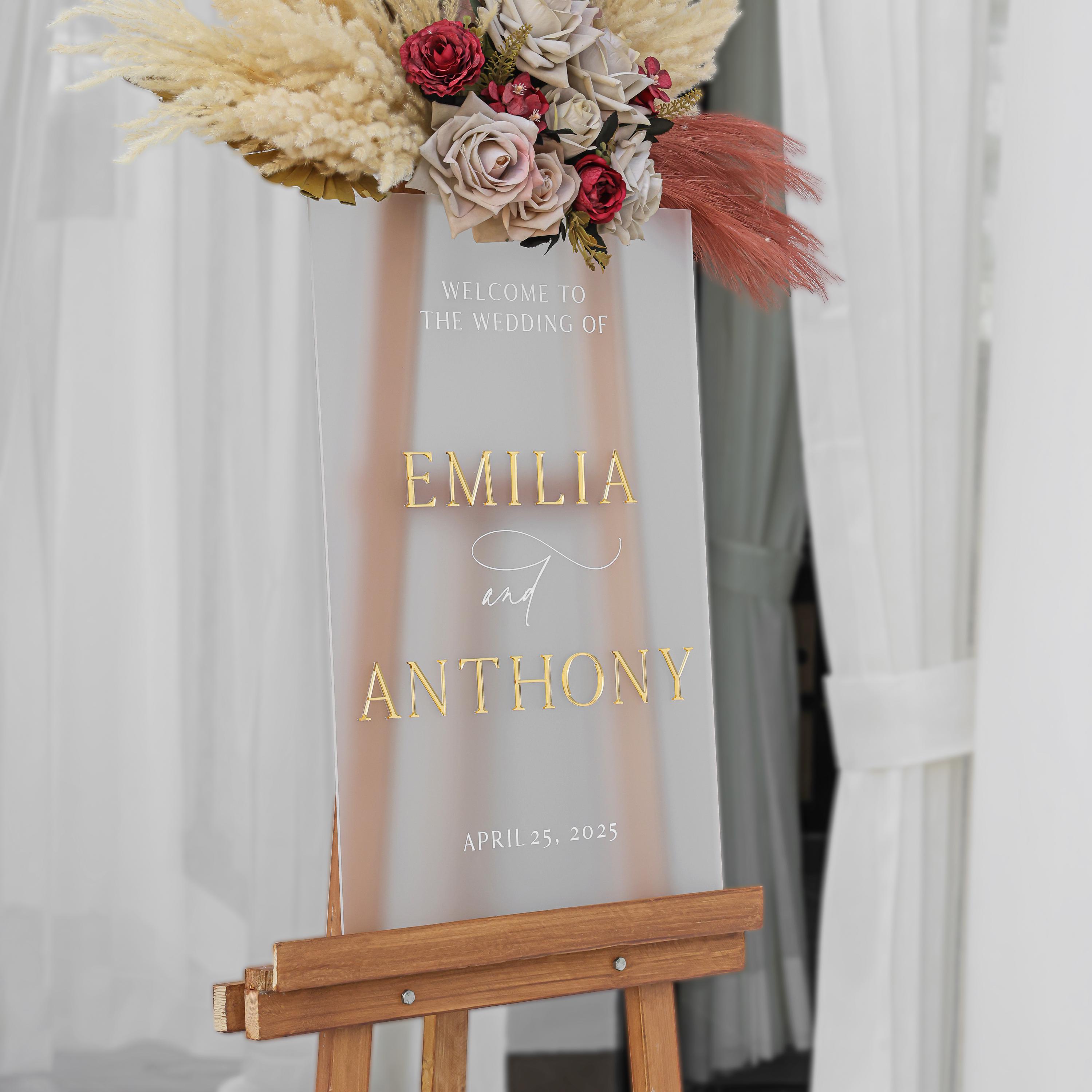 Frosted Acrylic Wedding Welcome Sign, Acrylic Wedding Sign, 3D Welcome ...