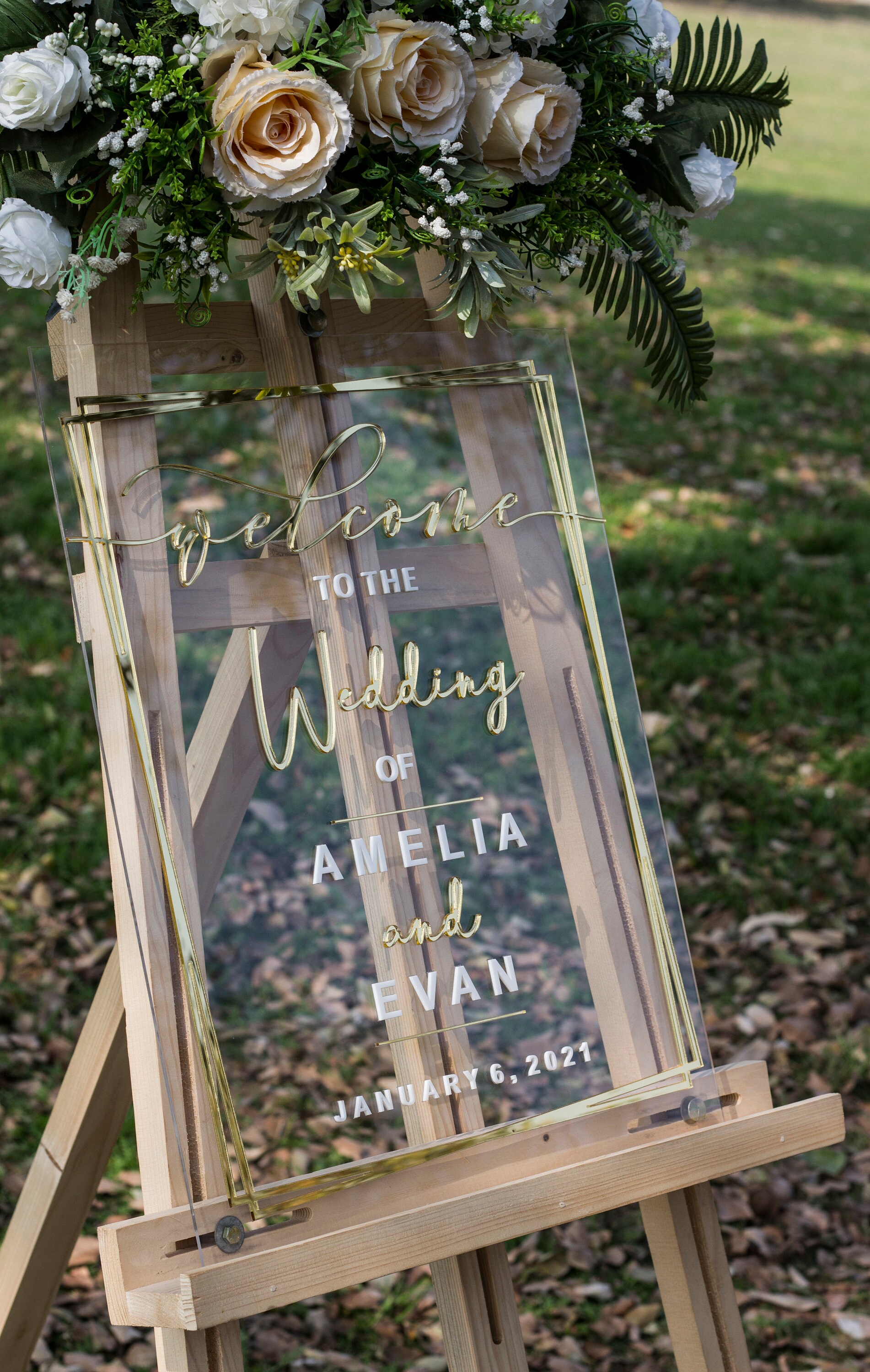 Acrylic Last Name Wedding Sign 3D Wedding Welcome Sign - Etsy