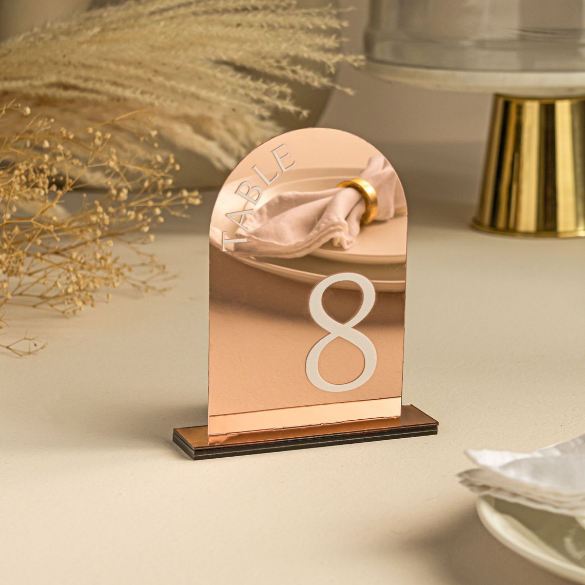 Mirror Gold Acrylic Table Numbers | Arch Table Numbers | Acrylic Table ...