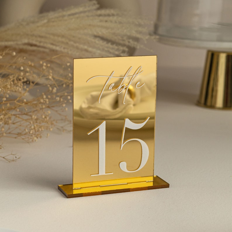 Mirror Silver Table Numbers Table Numbers Acrylic Table - Etsy