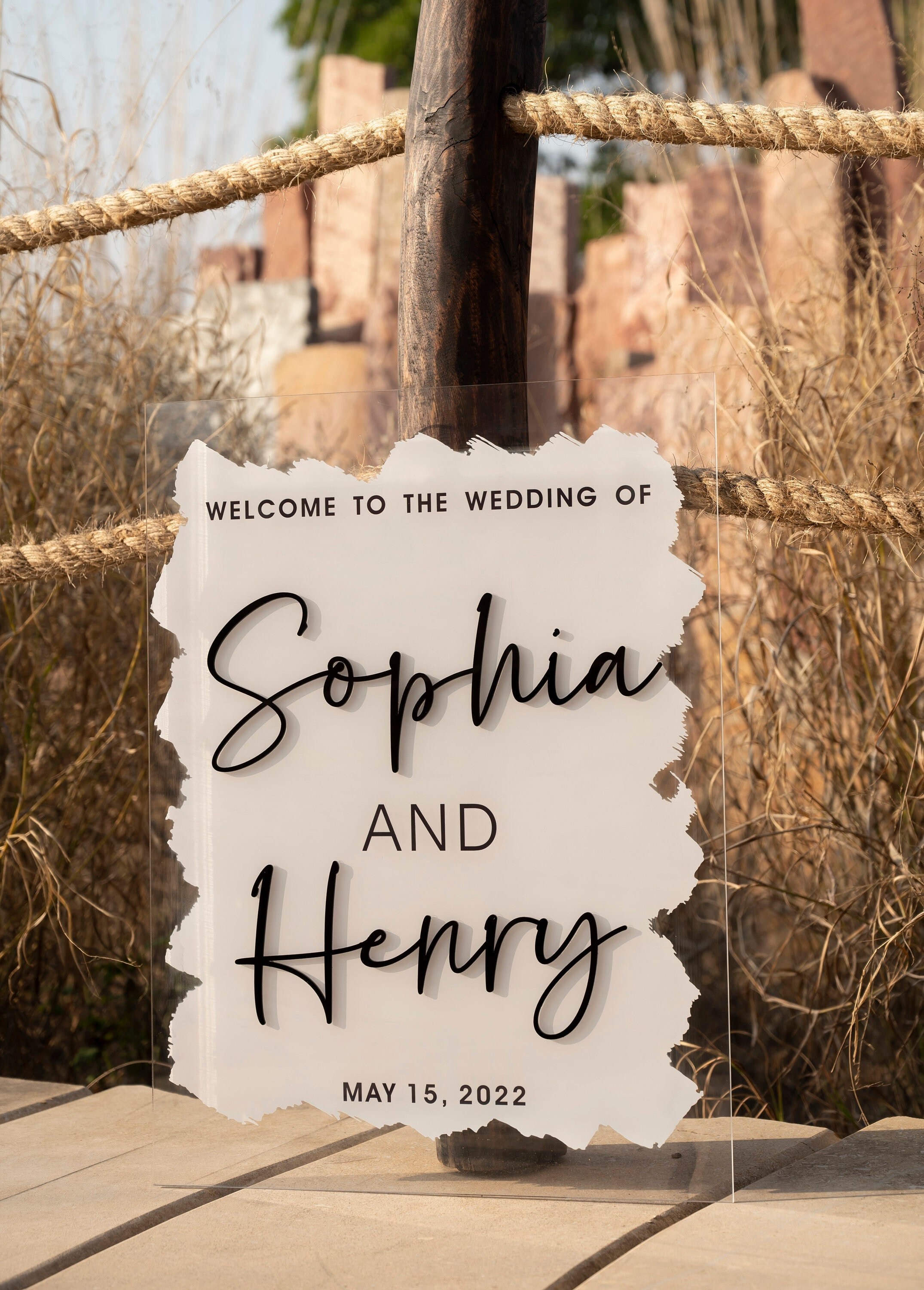 Brushed Back Acrylic Welcome Sign Personalized Painted Back | Etsy