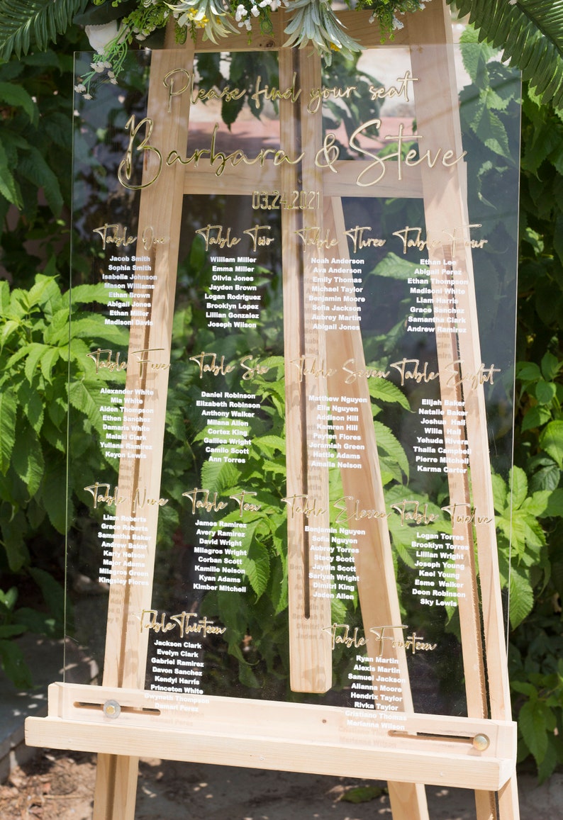 Acrylic Seating Chart Find Your Seat Sign Custom Seating - Etsy