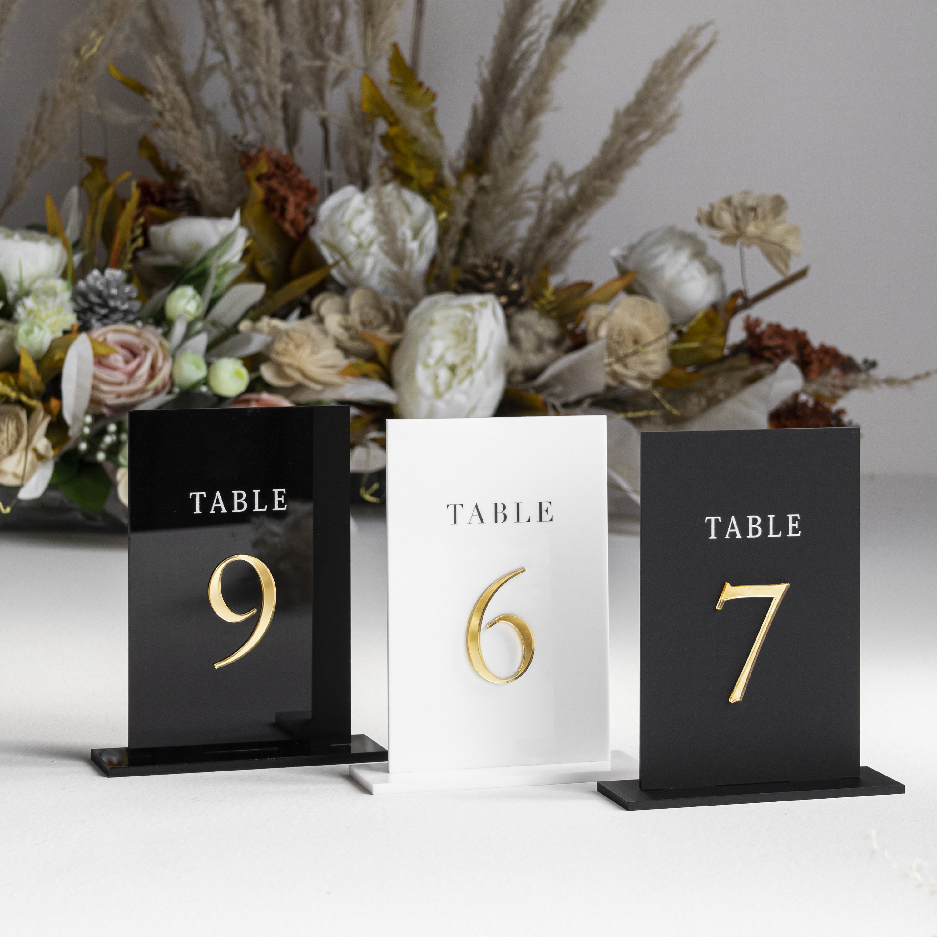 Black Acrylic Table Numbers - Wedding Table Decor - Wedding Signage ...