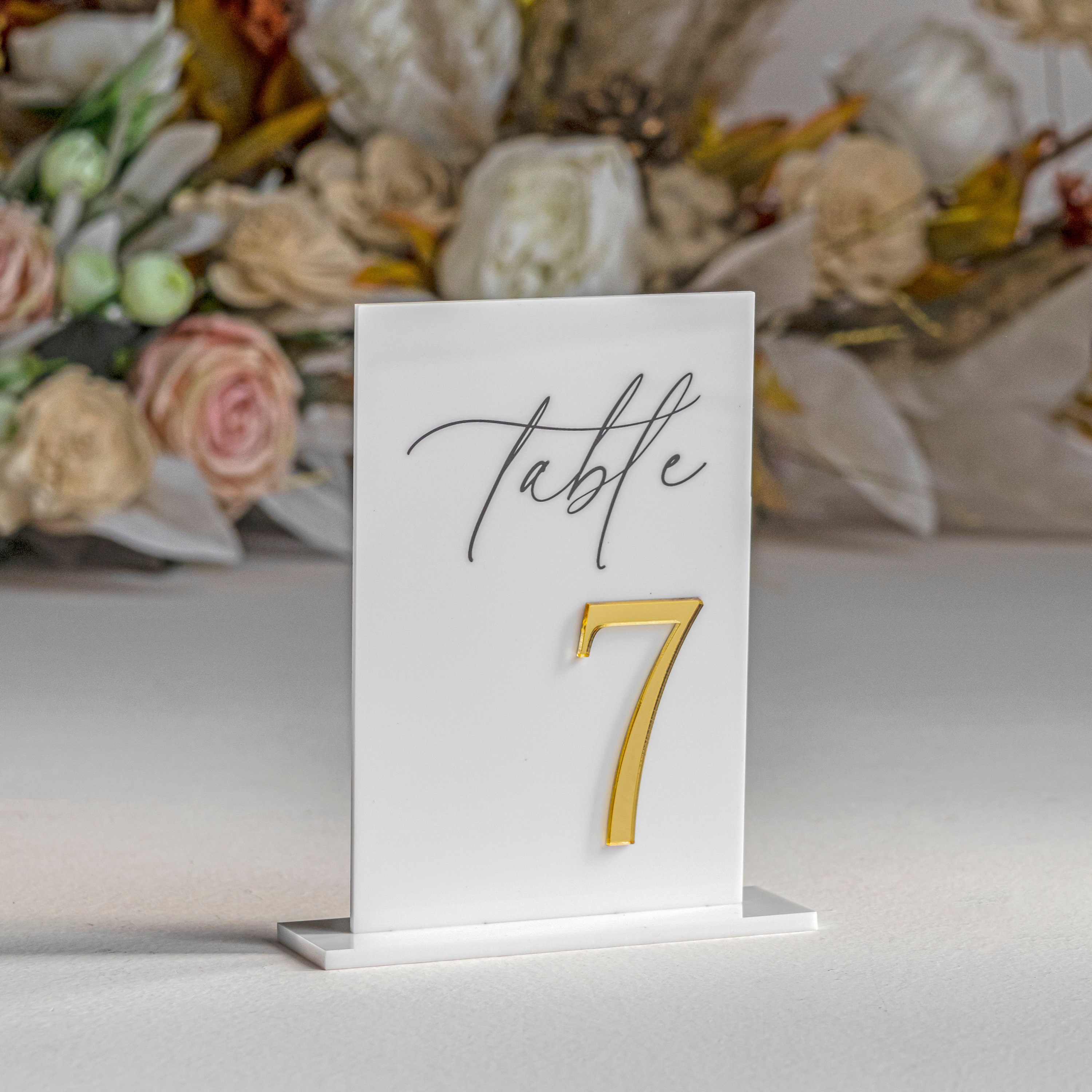 Frosted Acrylic Arch Table Numbers - Frosted Acrylic Sign - Wedding ...