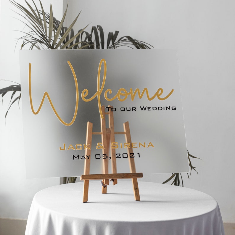Frosted Acrylic Wedding Welcome Sign acrylic Welcome Sign - Etsy