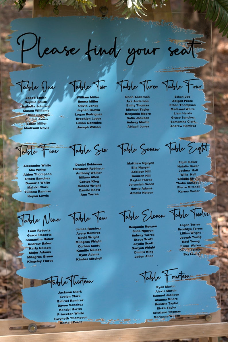 Acrylic Seating Chart Find Your Seat Sign Custom Seating - Etsy