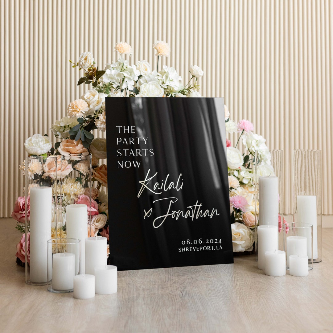 Black Acrylic Wedding Welcome Sign - Ceremony Welcome Sign - Custom ...