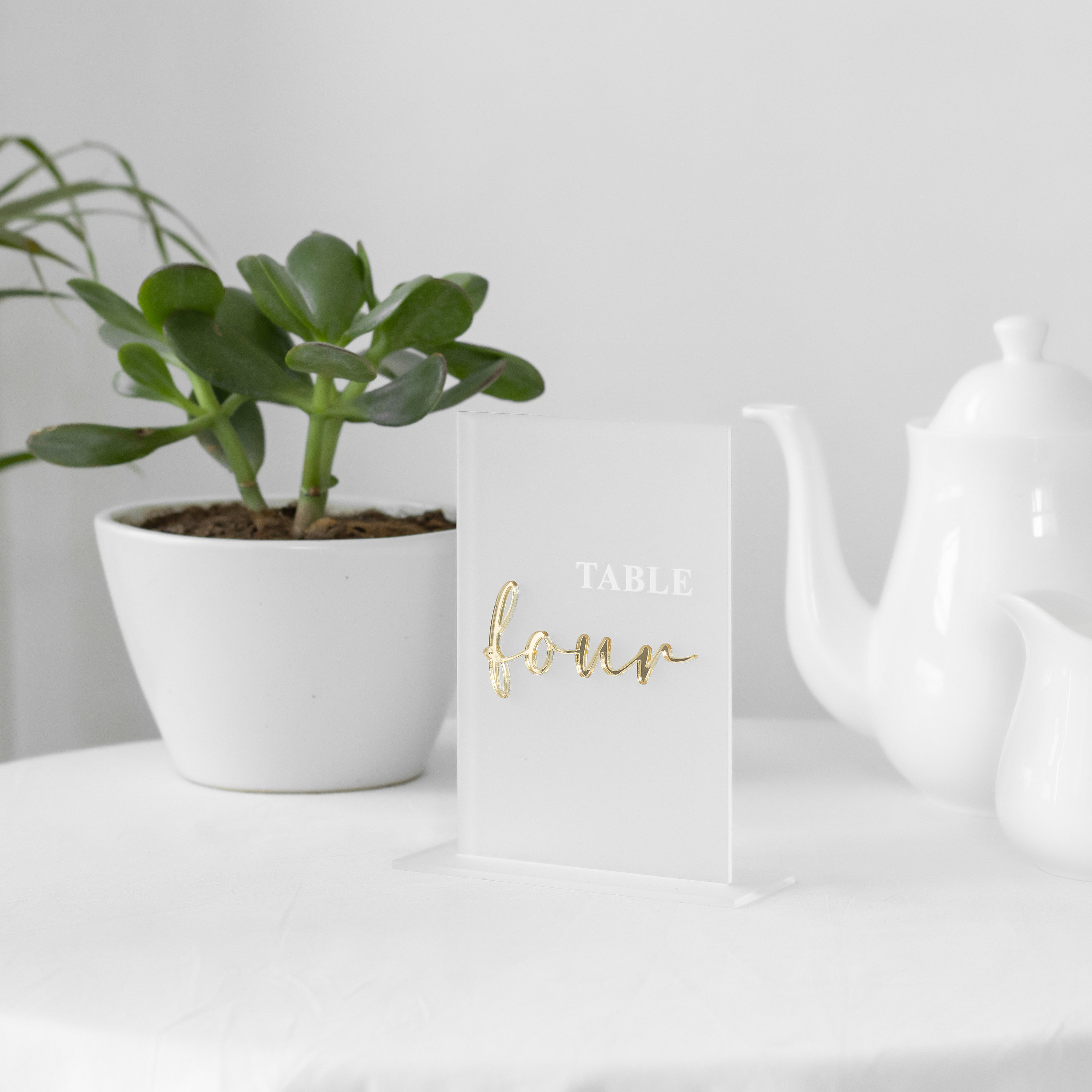 Frosted Acrylic Table Numbers Gold Table Numbers Table - Etsy