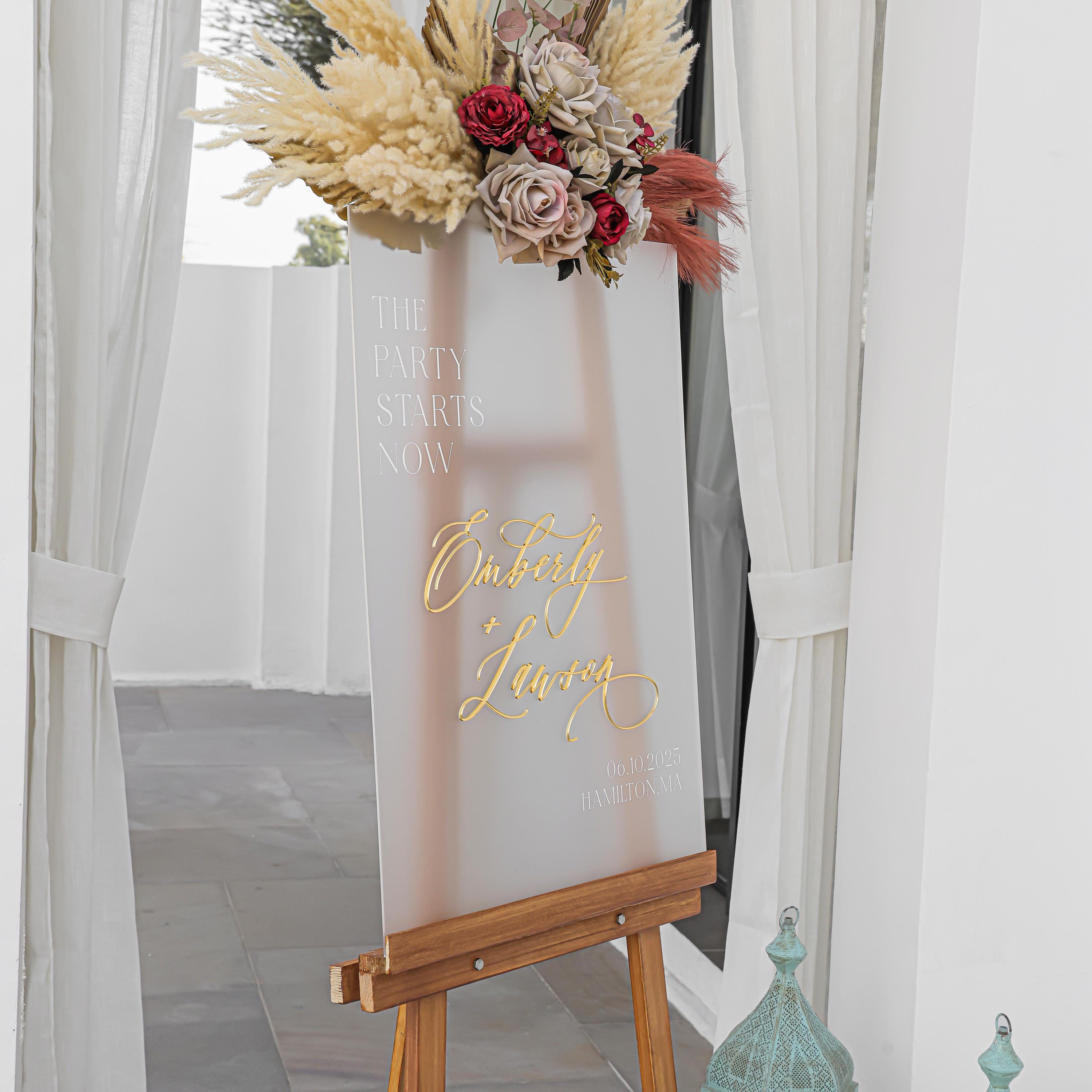 Frosted Acrylic Wedding Welcome Sign - Wedding Signage - Frosted ...