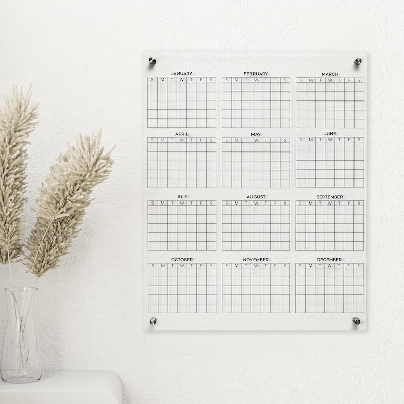 Yearly Wall Dry Erase Calendar - Etsy