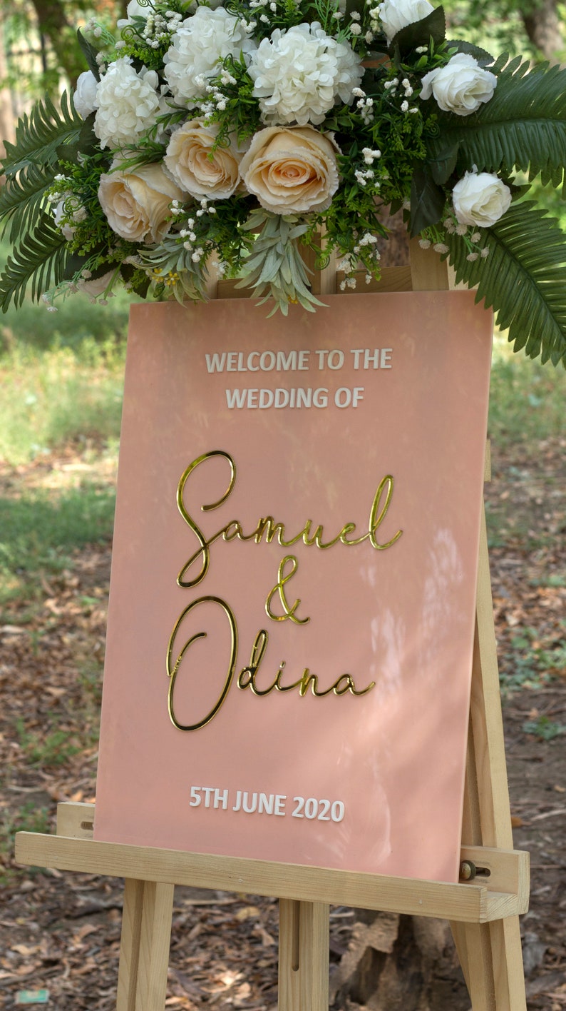 Acrylic Last Name Wedding Sign 3D Wedding Welcome Sign - Etsy